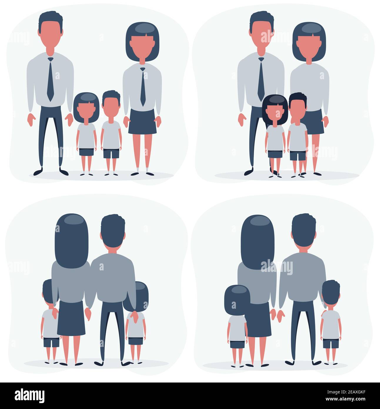 Set Family - Front view and Back View. Set Stock Vector Image & Art - Alamy