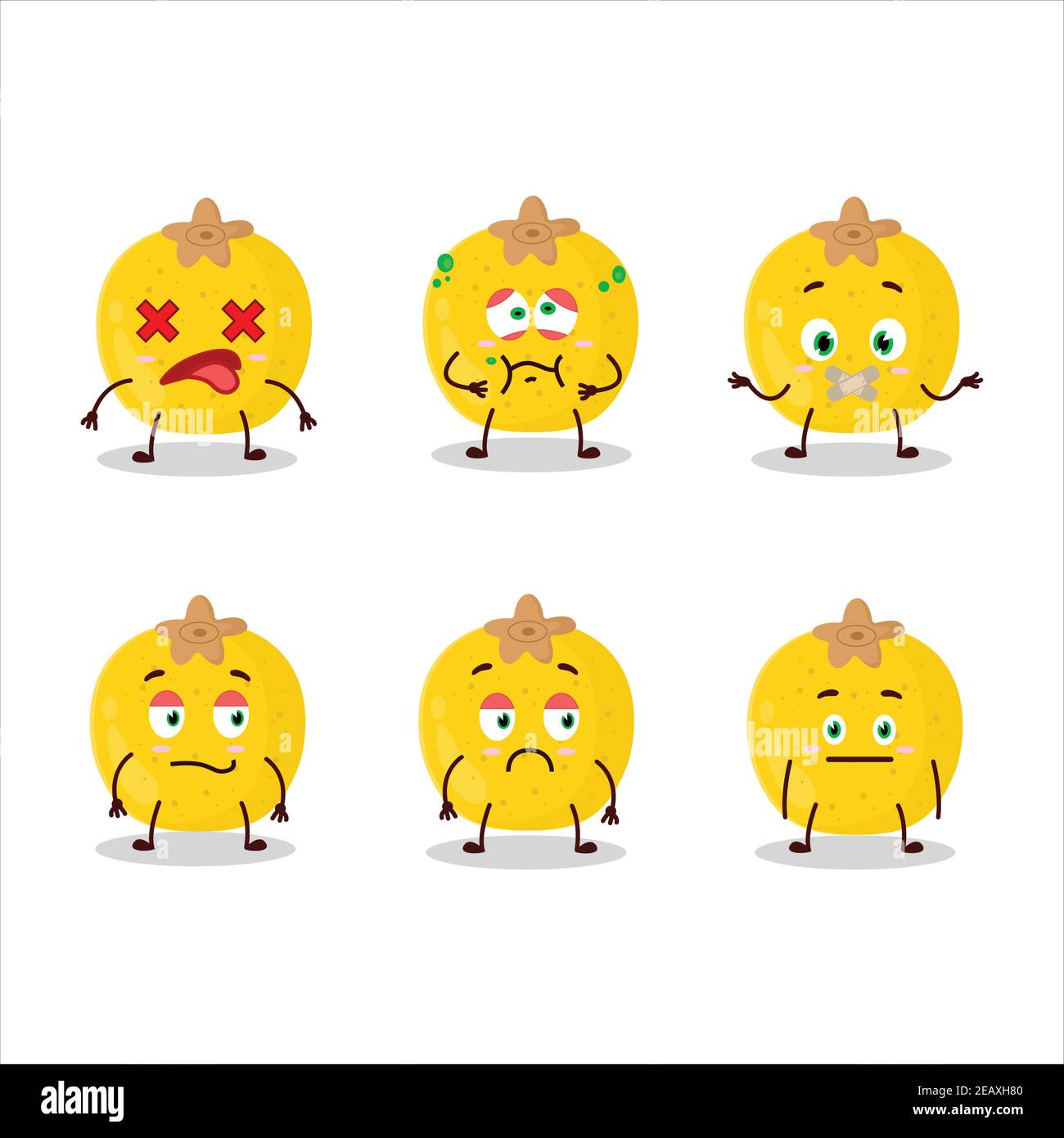 Nance fruit cartoon character with nope expression. Vector illustration ...