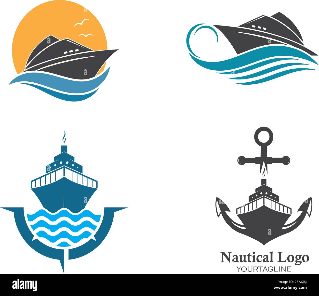 Cargo river boats Stock Vector Images - Alamy
