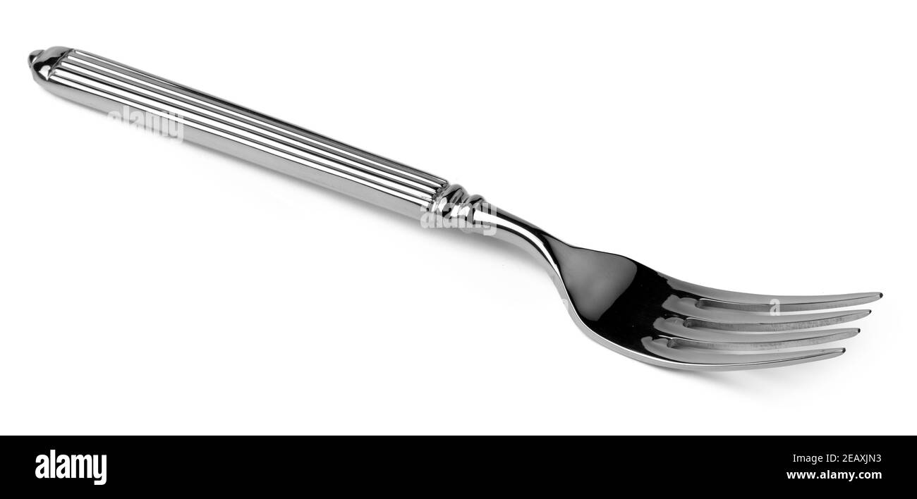 Silver dining fork isolated on white background Stock Photo - Alamy