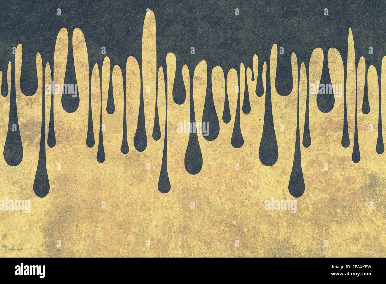 Abstract grunge background with black dripping paint, liquid or oil ...