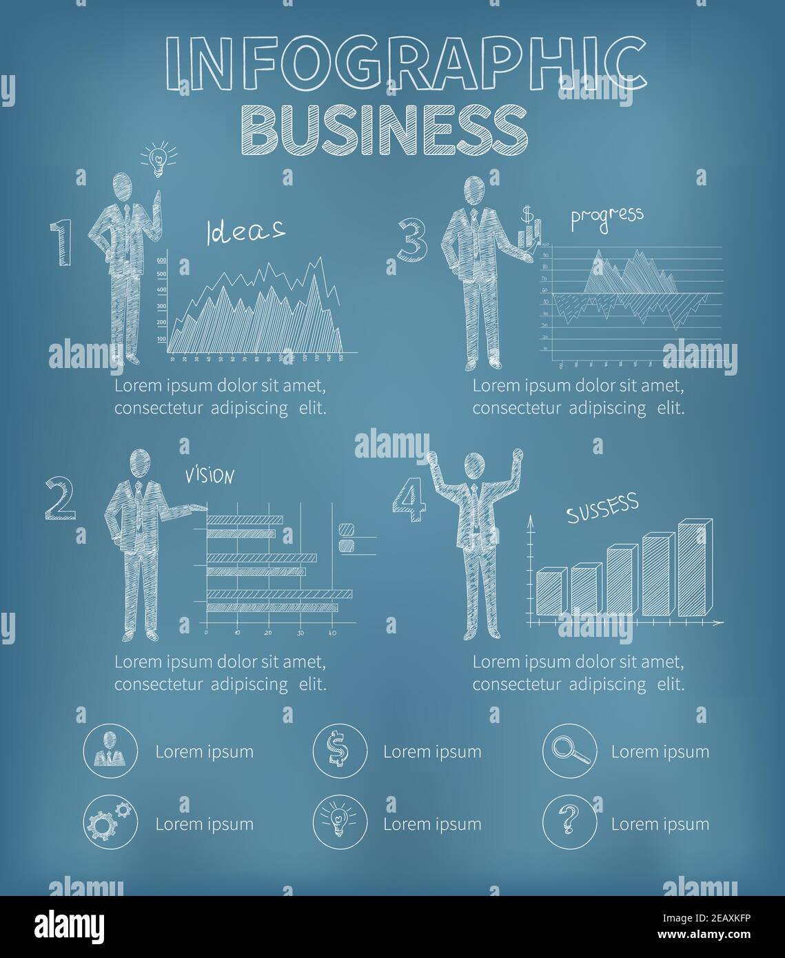 Business infographics set with strategy graphs and personnel vector ...