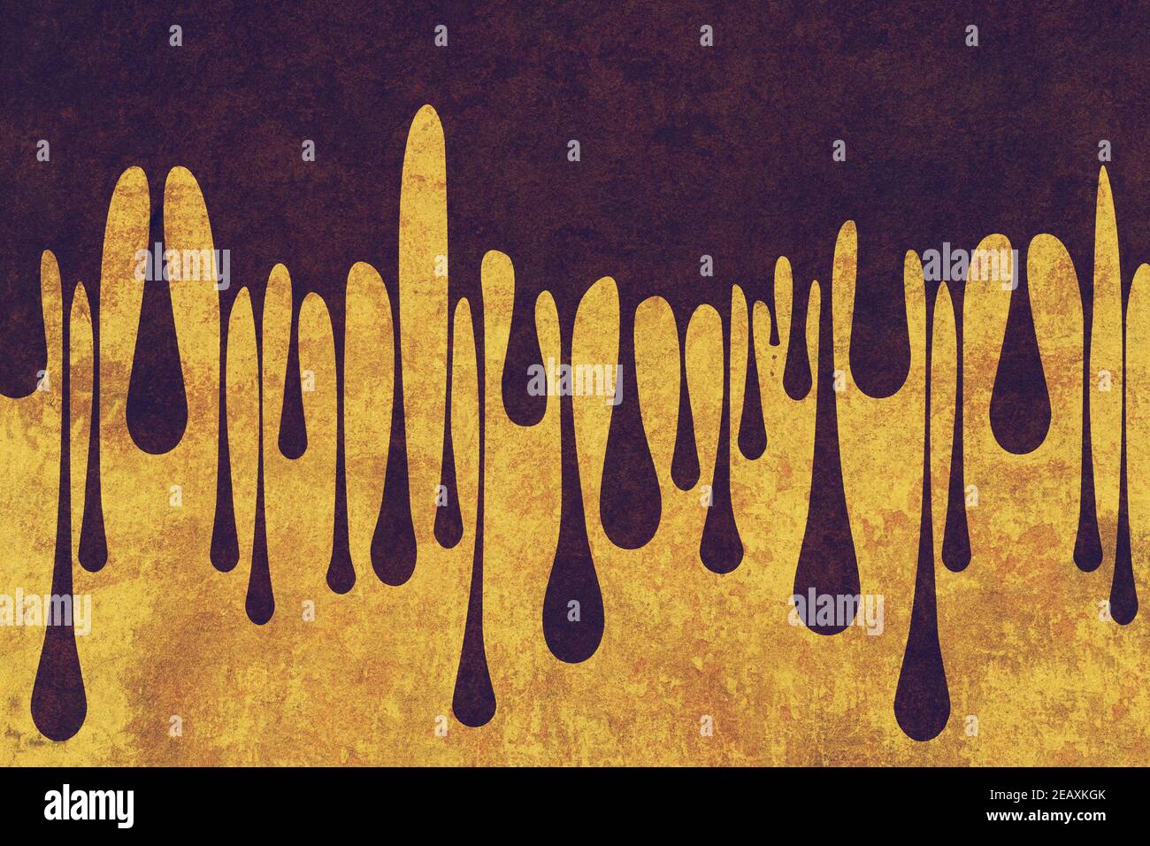 Abstract grunge background with black dripping paint, liquid or oil ...