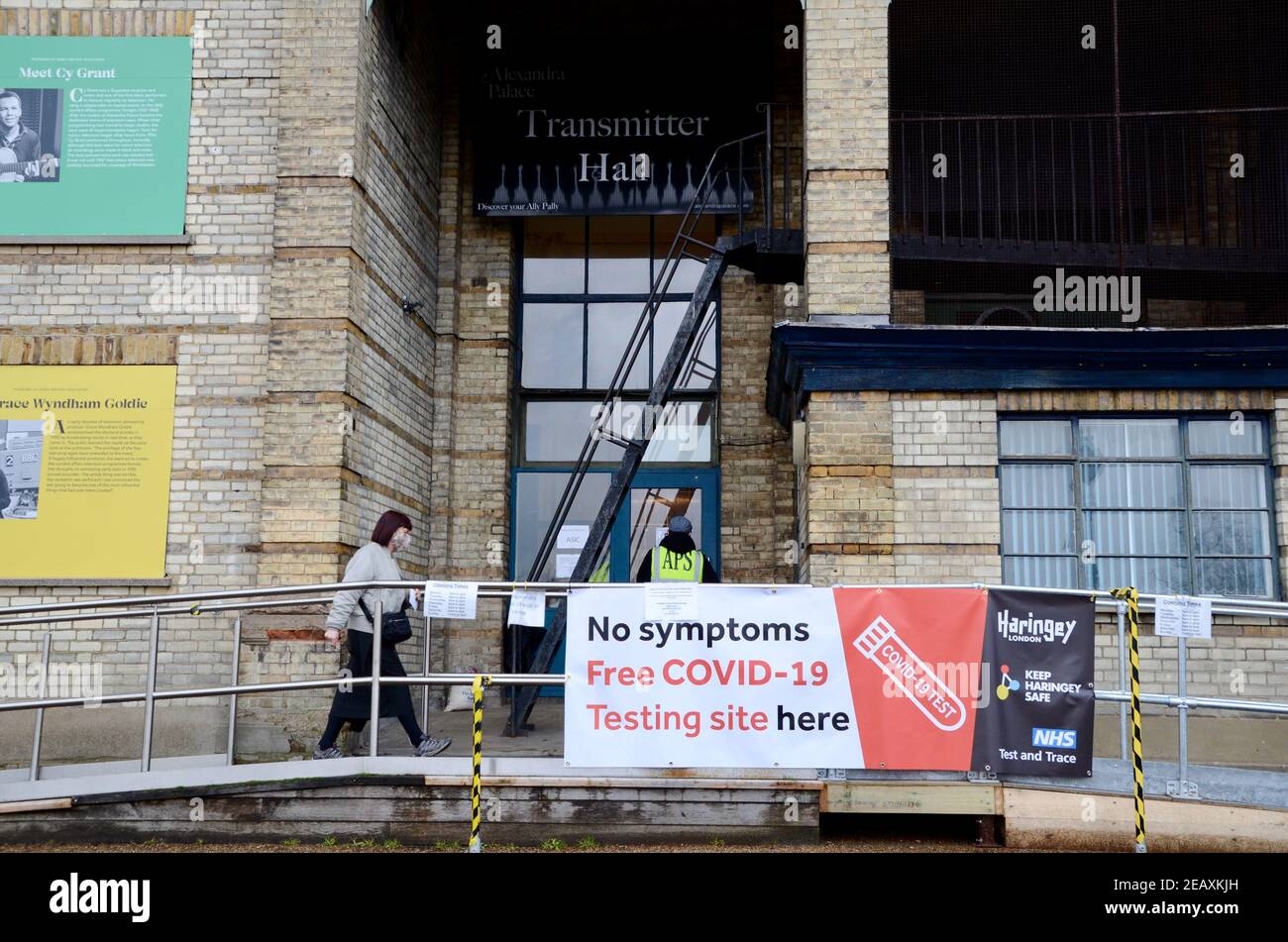 covid 19 virus testing site at alexandra palace haringey london N22 ...