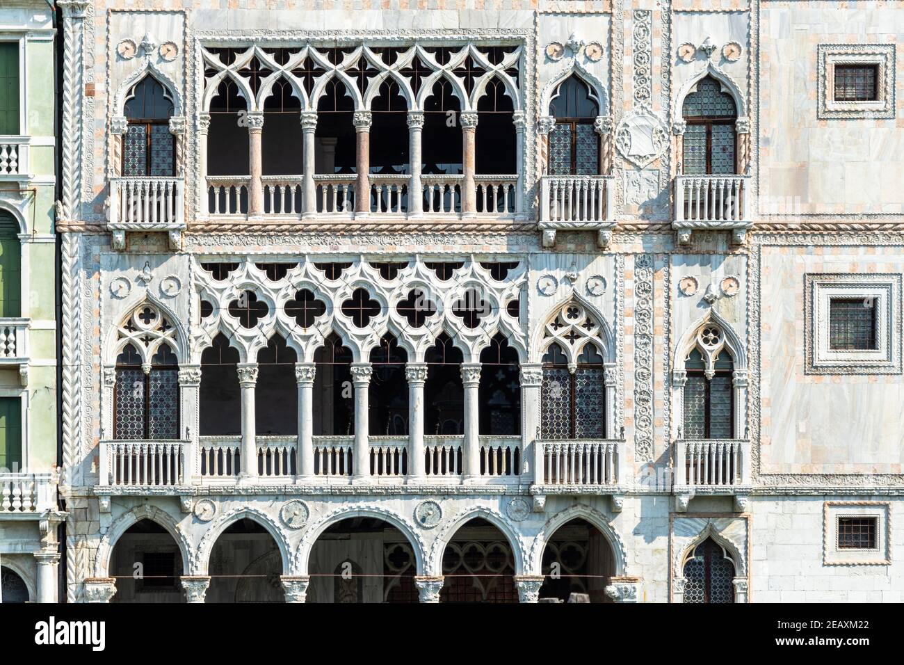 The loggia of Ca d'Oro palace. It is considered one the best examples ...