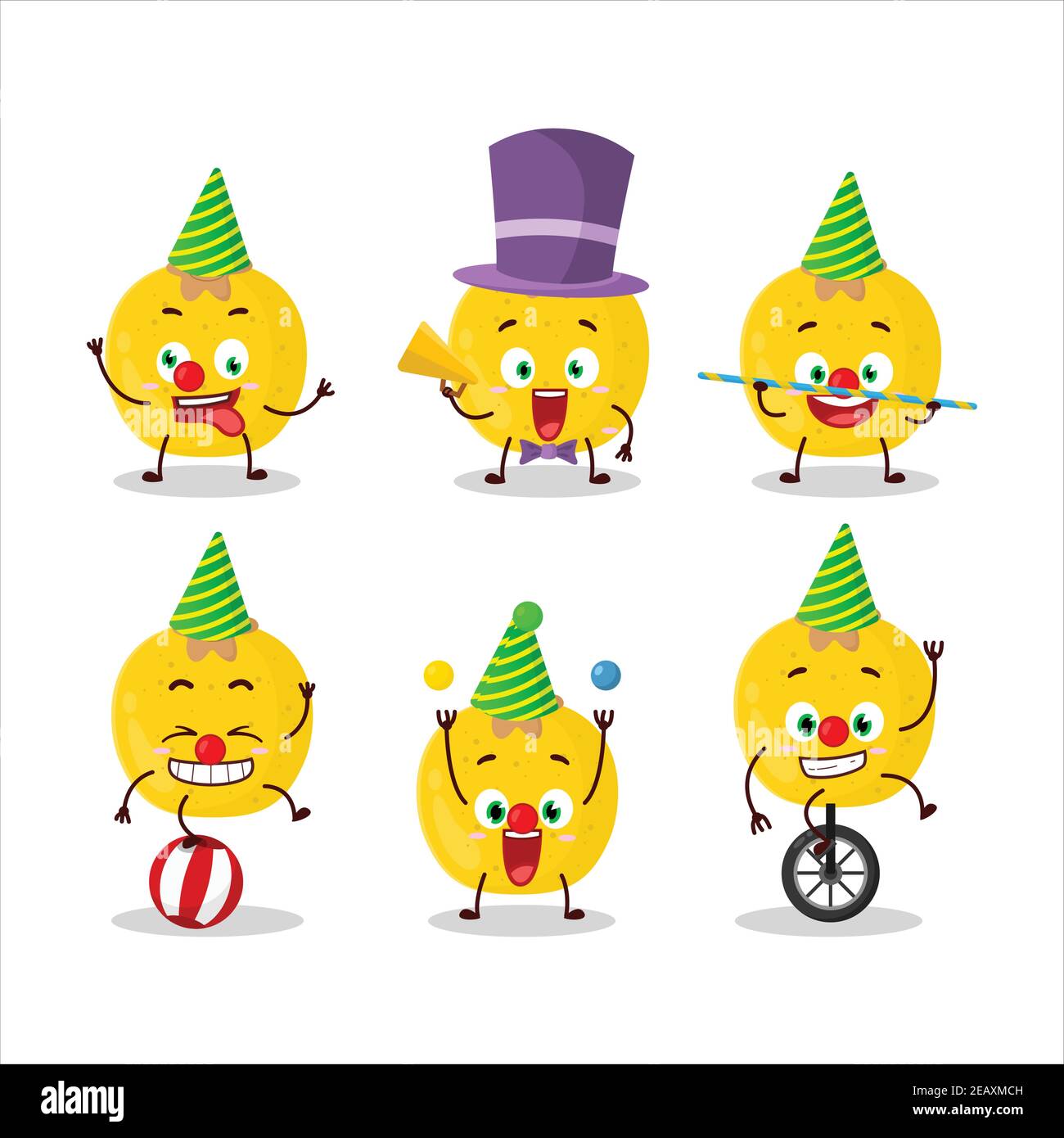 Cartoon character of nance fruit with various circus shows. Vector ...
