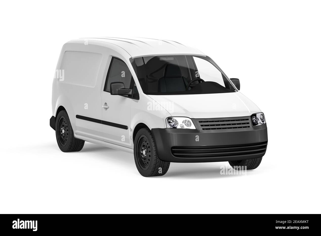 White Van on a white background - Front view - 3D render Stock Photo ...