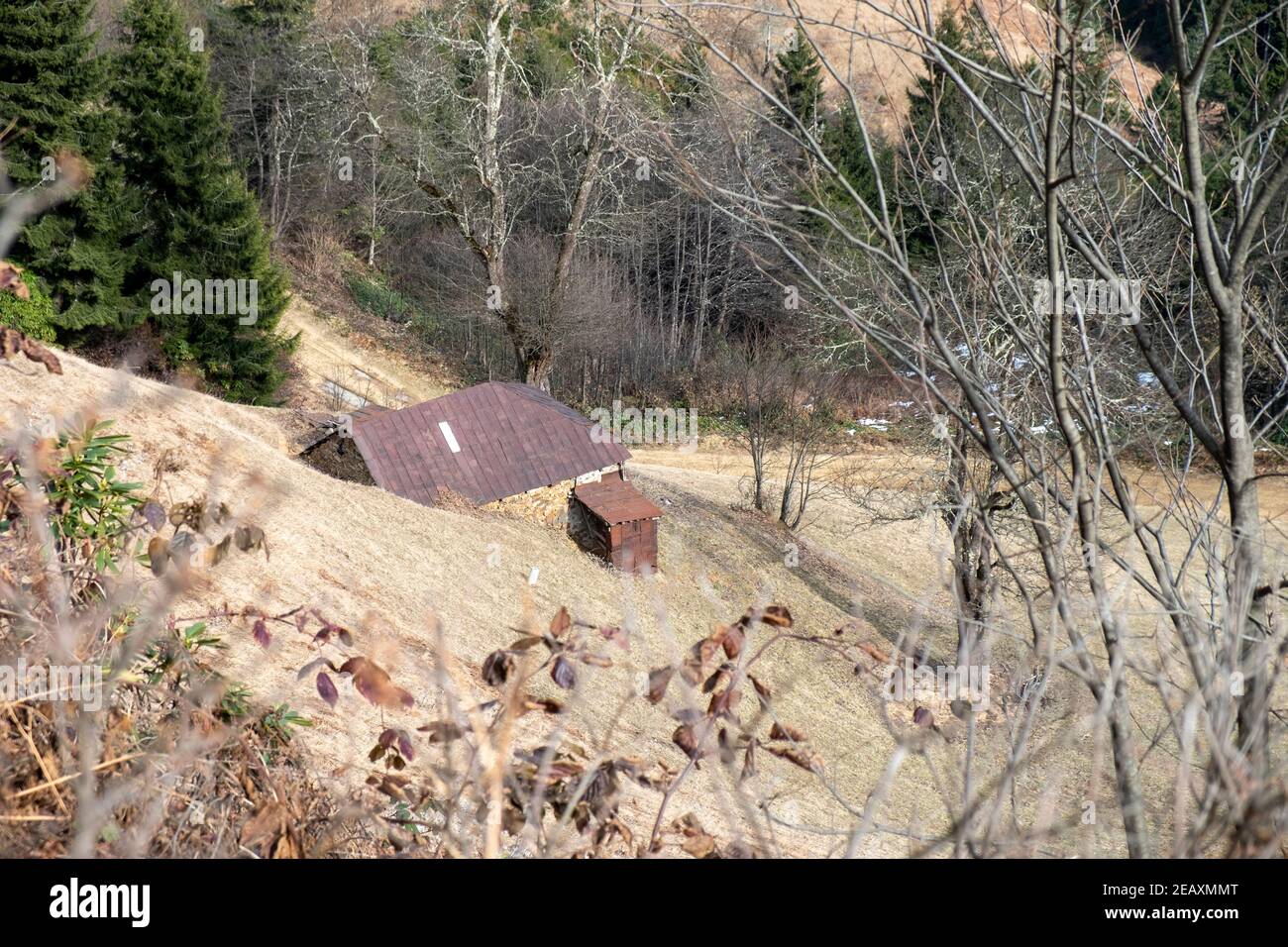 pastoral area and traditional huts autumn season in trabzon Stock Photo ...