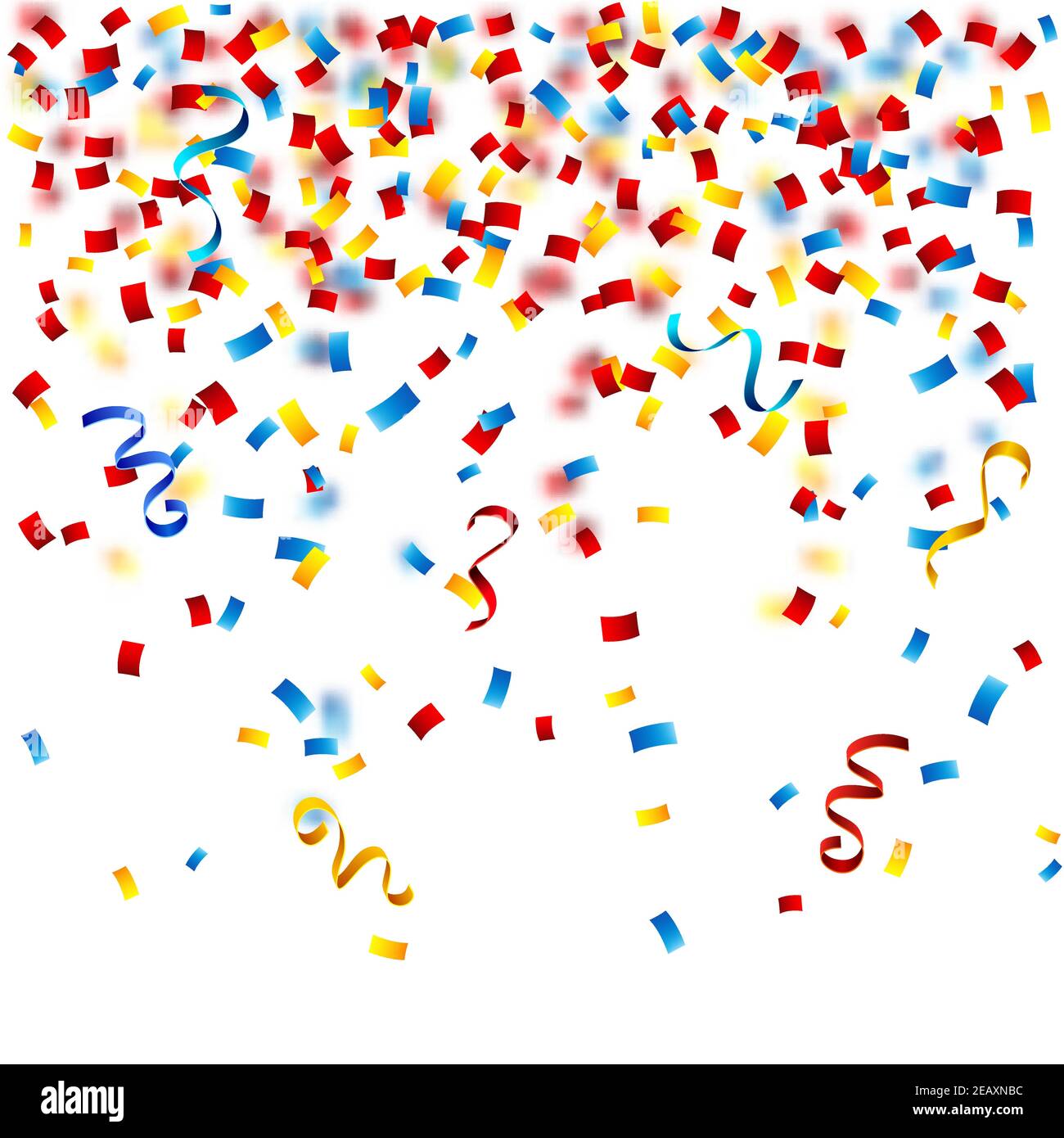 Colorful party background with confetti on the white vector ...