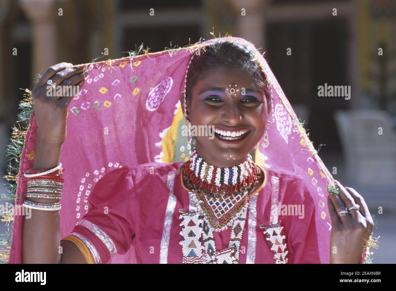 India, Rajasthan, Jaipur, Woman Dressed in Traditional Costume Stock ...