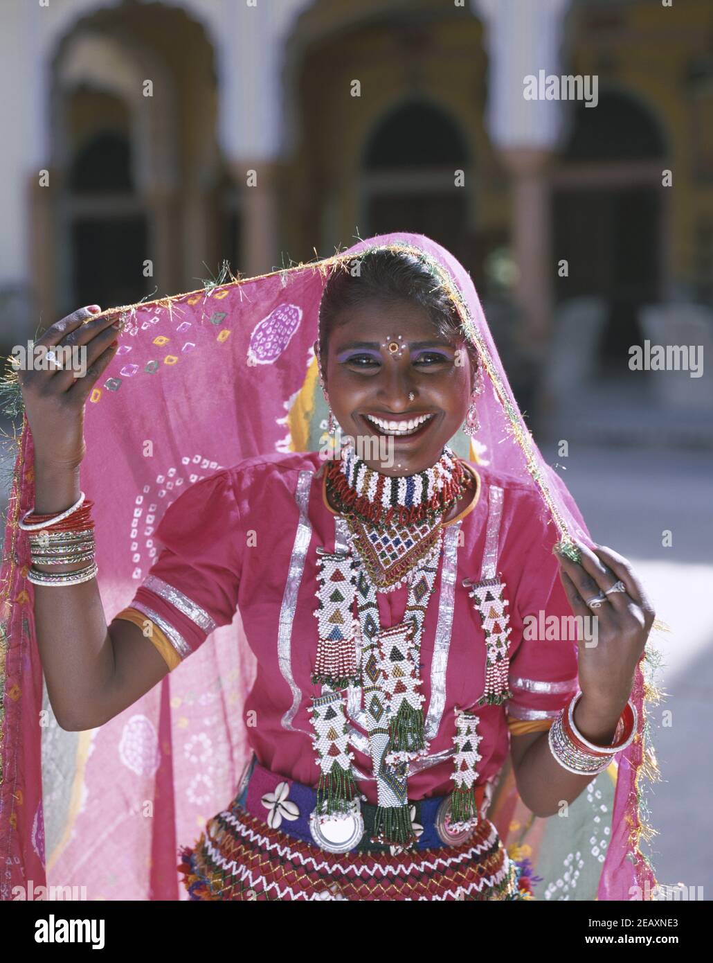 India, Rajasthan, Jaipur, Woman Dressed in Traditional Costume Stock ...