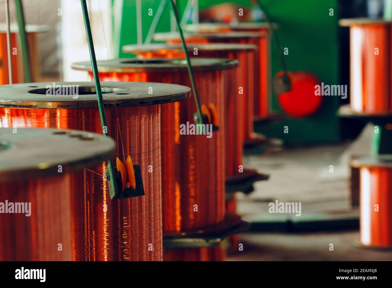 Copper cable reels hi-res stock photography and images - Alamy
