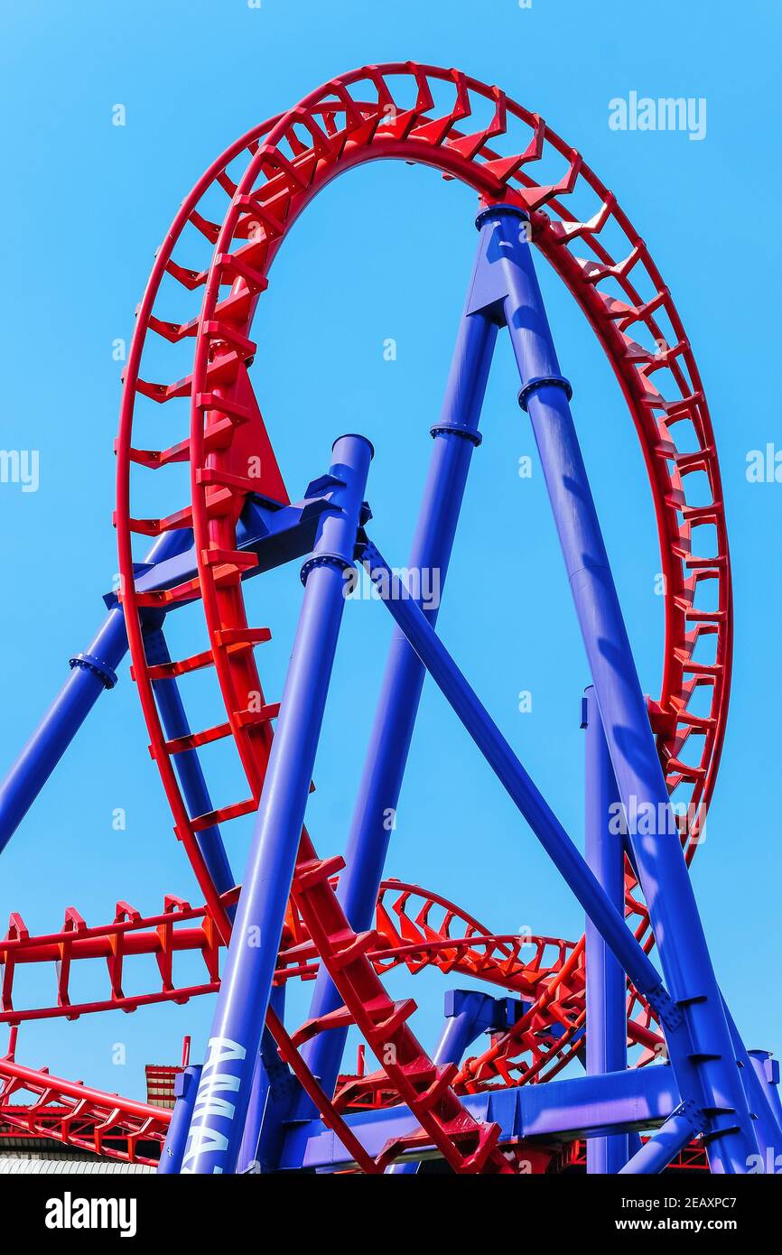 Rail roller coaster close up hi-res stock photography and images - Alamy