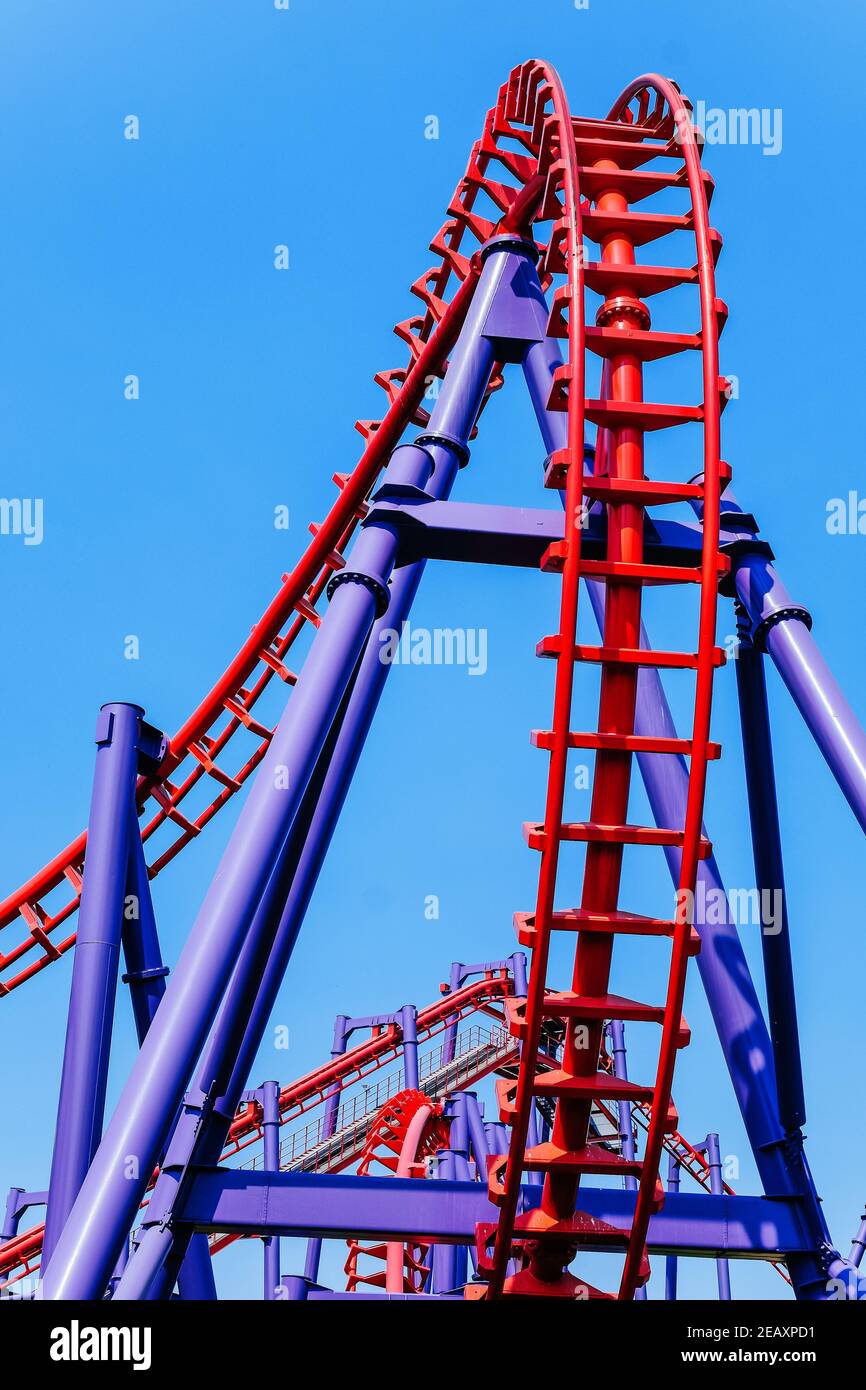 Rail roller coaster close up hi-res stock photography and images - Alamy