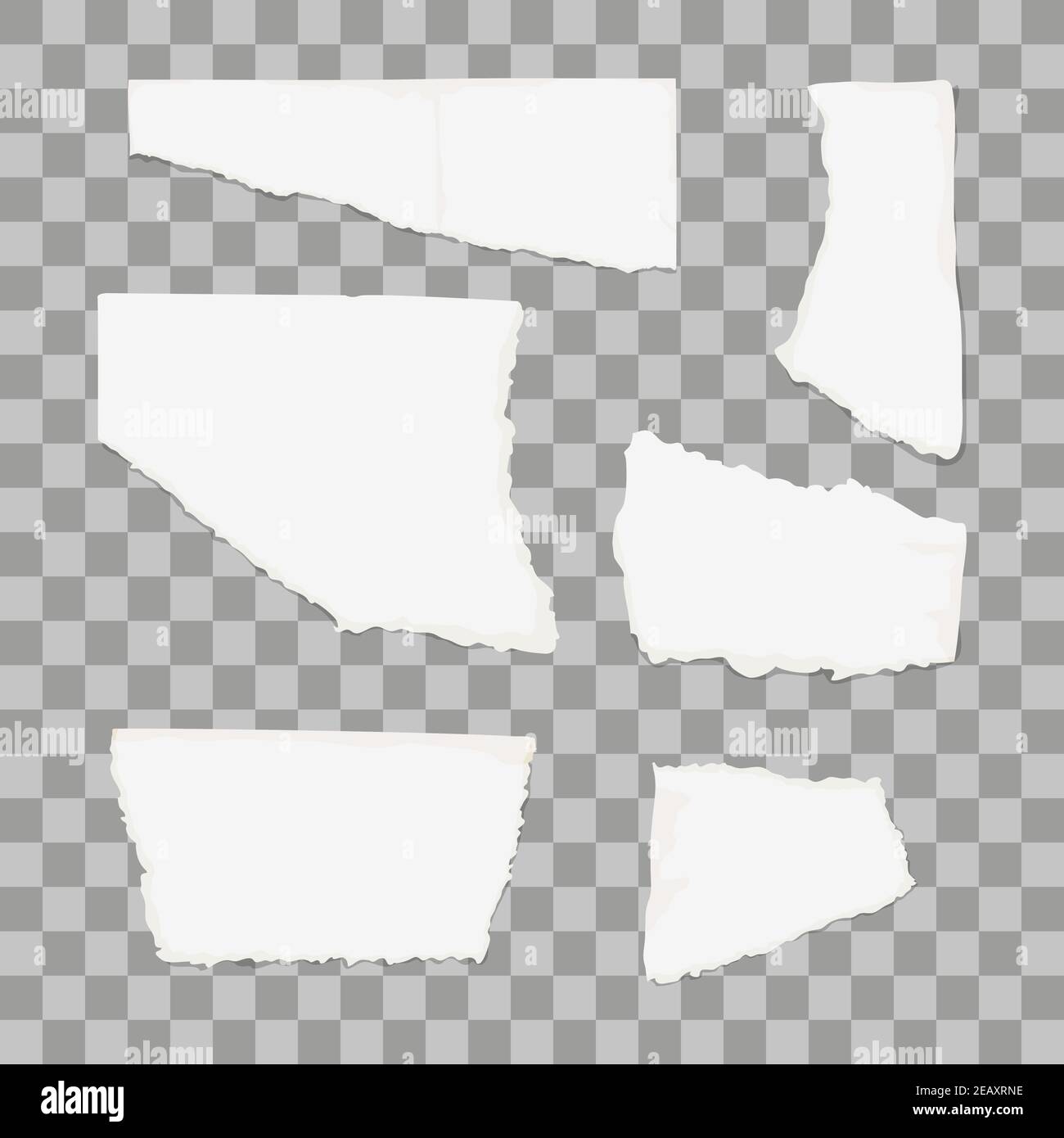 Torn paper pieces isolated on transparent background. Vector ...