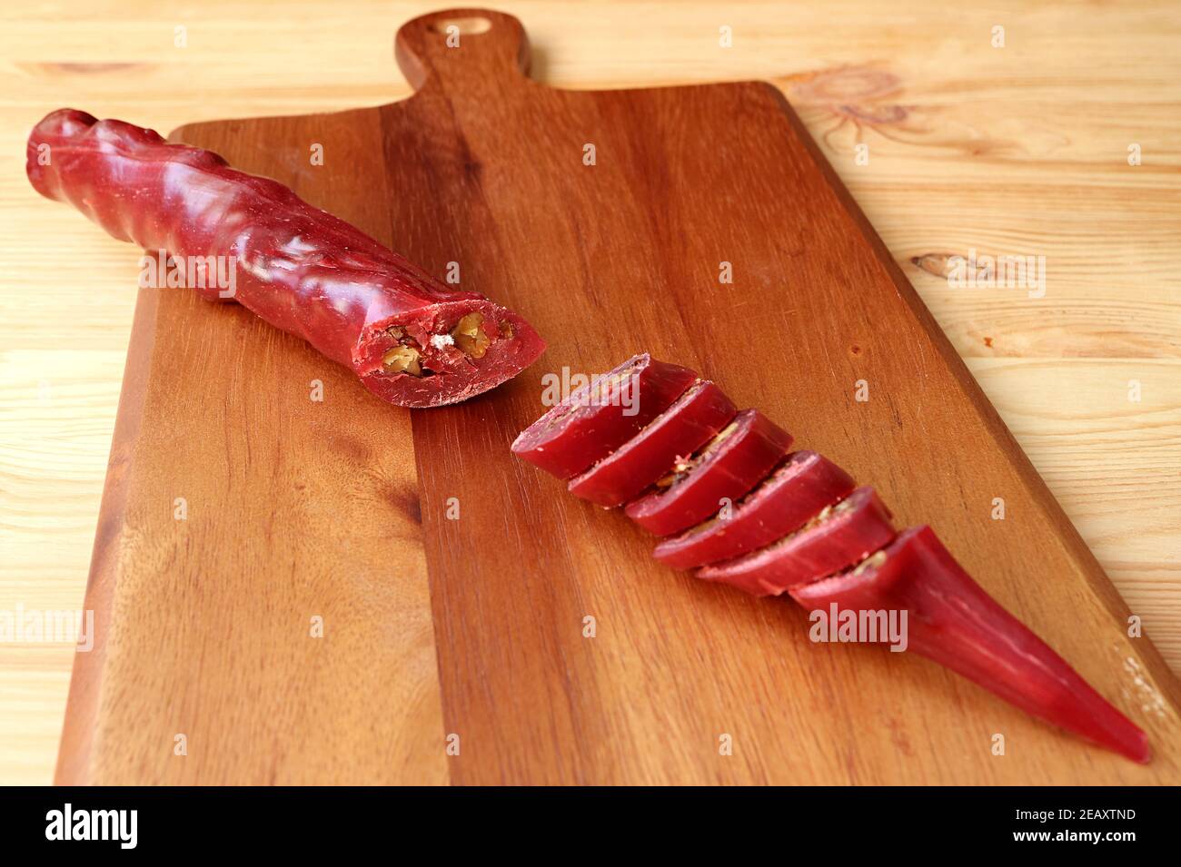 Pieces of Cut Georgian Traditional Sweets Called Churchkhela, a Candle ...