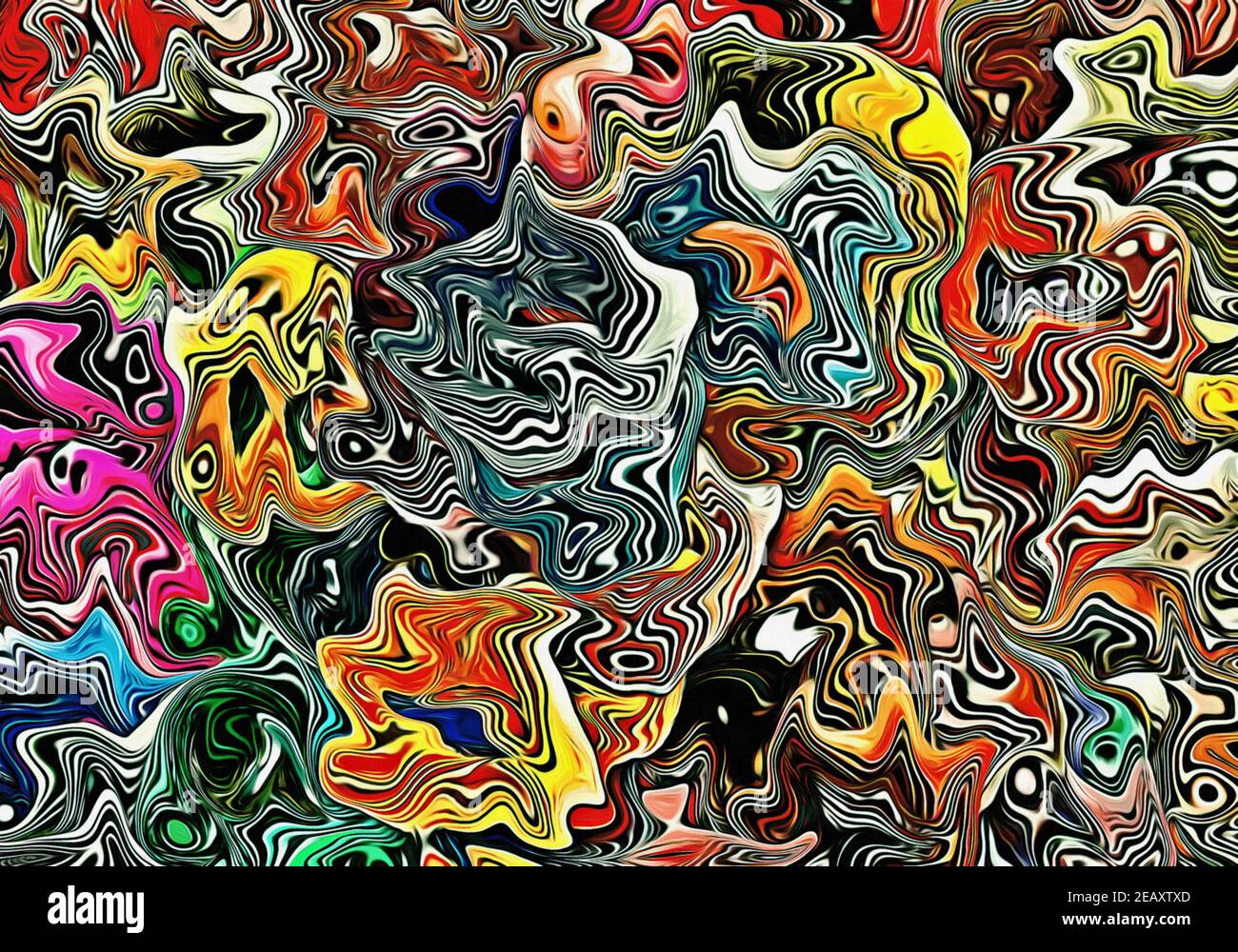 Abstract background. Psychedelic fractal, texture of brush strokes of ...