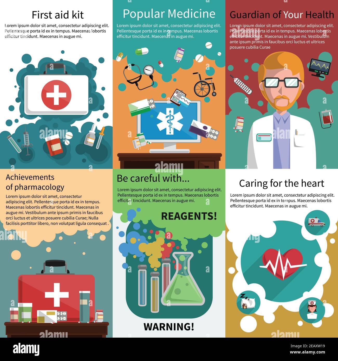 Various medicine pharmacy and healthcare subjects mini poster ...