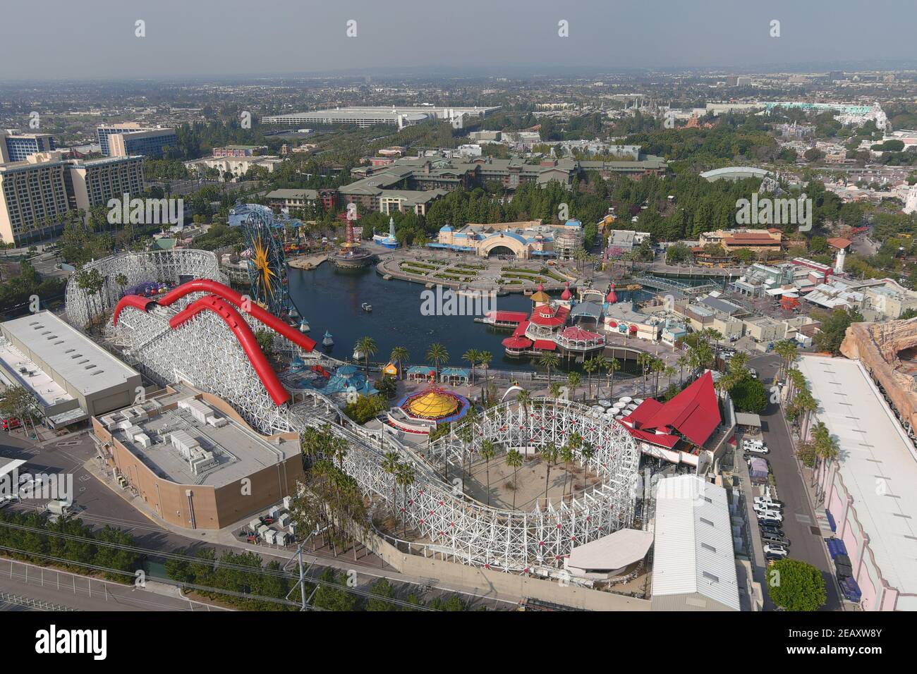 Anaheim, United States. 10th Feb, 2021. An aerial view of Disney ...