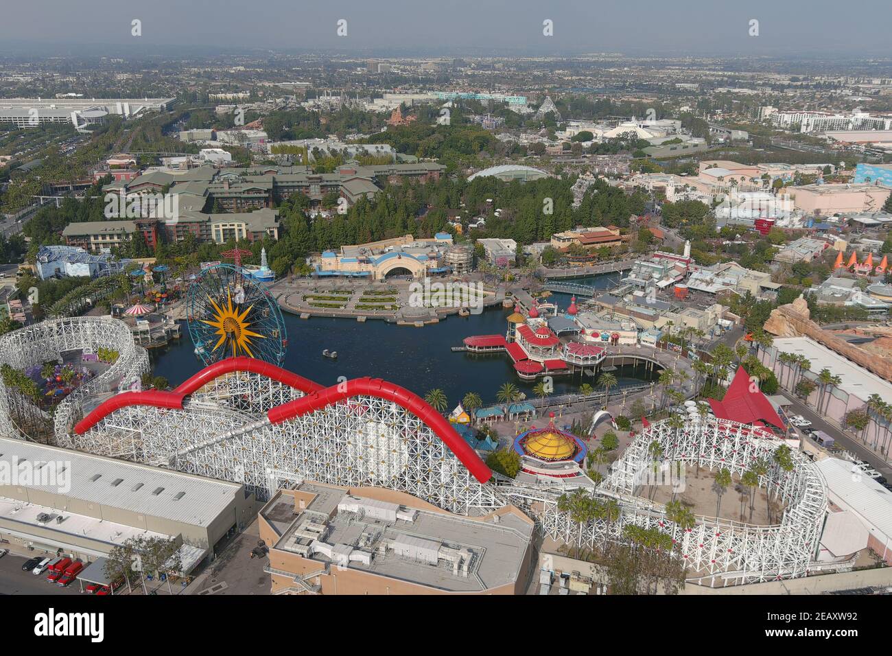 Anaheim, United States. 10th Feb, 2021. An aerial view of Disney ...