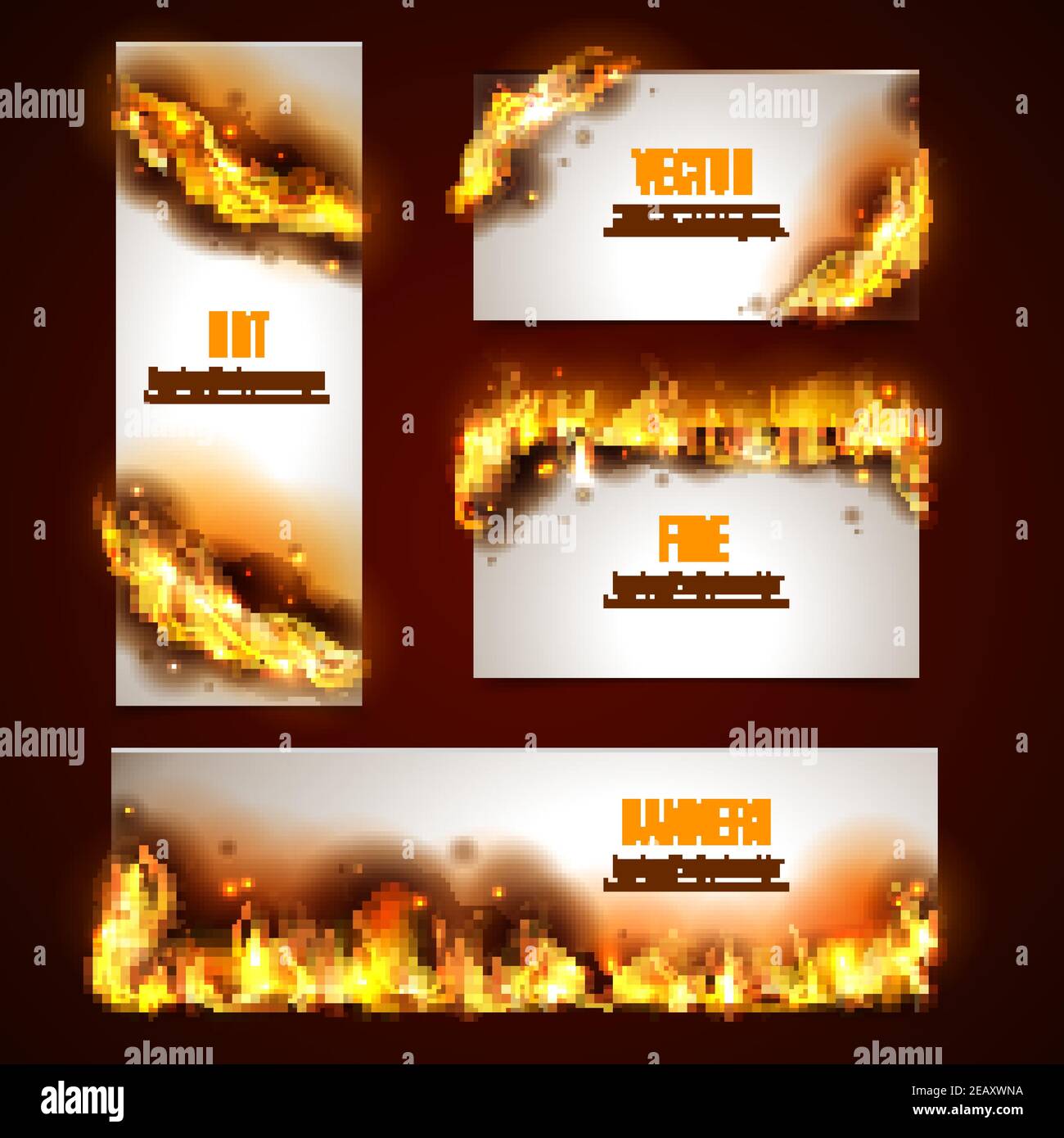 Hot fire strategic advertisement banners set for customers attraction ...