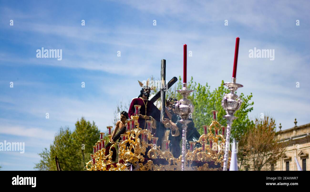 jesus christ towards Mount Calvary Stock Photo - Alamy