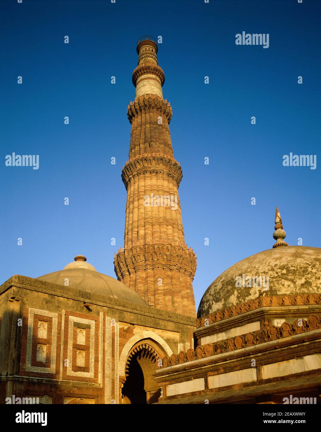 ASia,India, Uttar Pradesh, Delhi, Qutb Minar Mosque, Minaret at Victory ...
