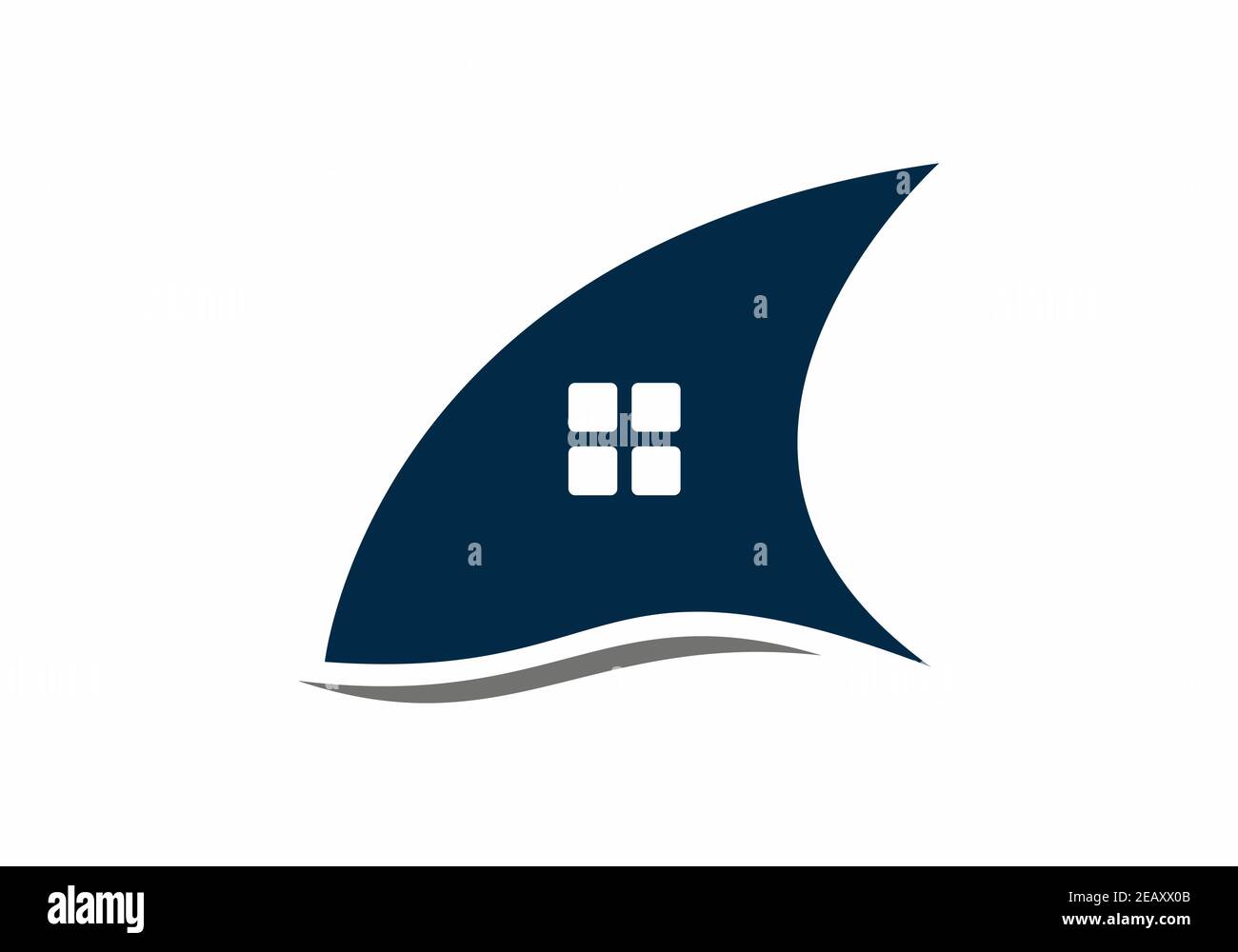Fin shape with window icon for real estate logo design Stock Vector ...