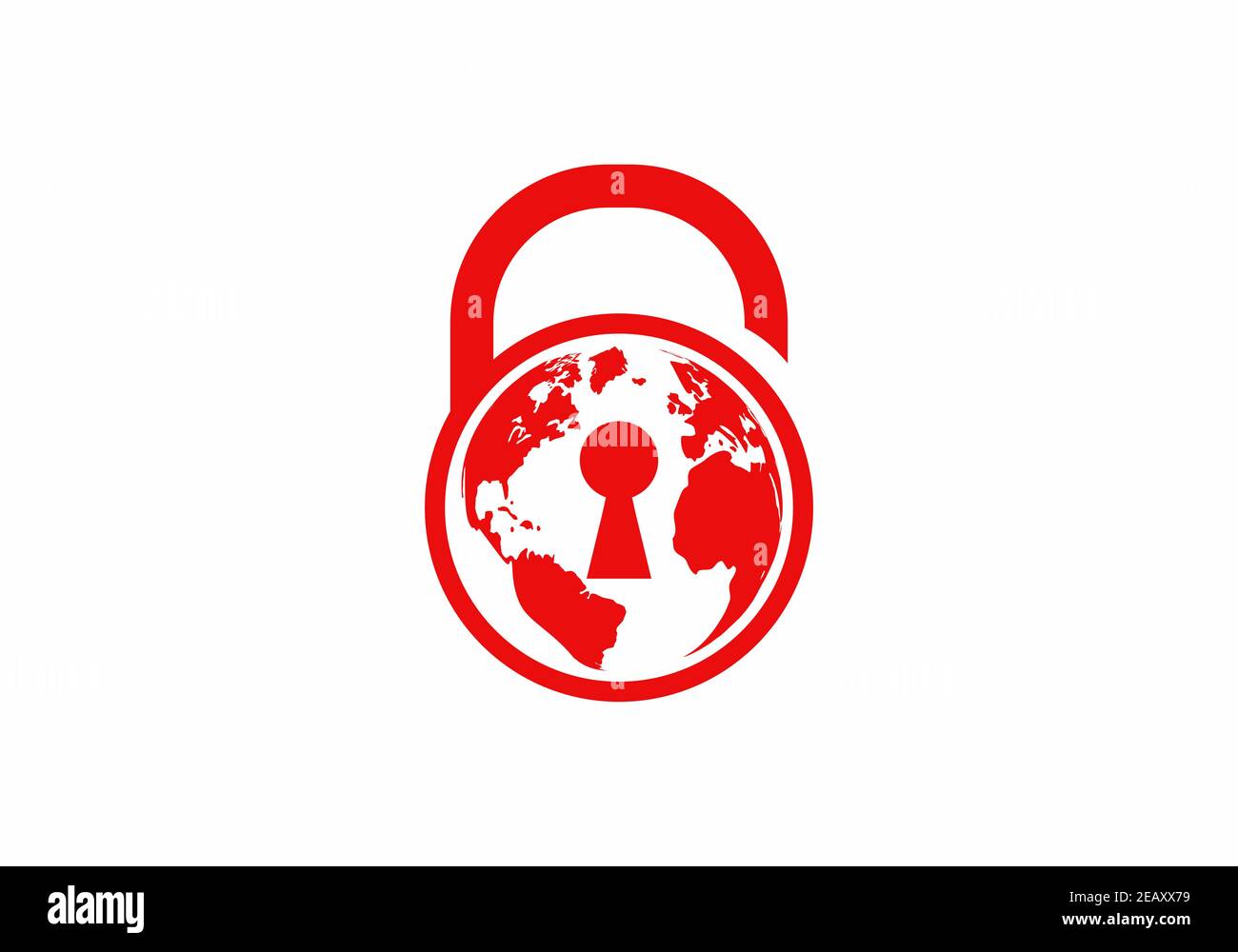 Red globe and padlock design Stock Vector Image & Art - Alamy