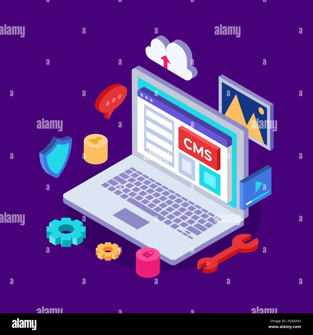 Isometric cms illustration Vector illustration Stock Vector Image & Art ...