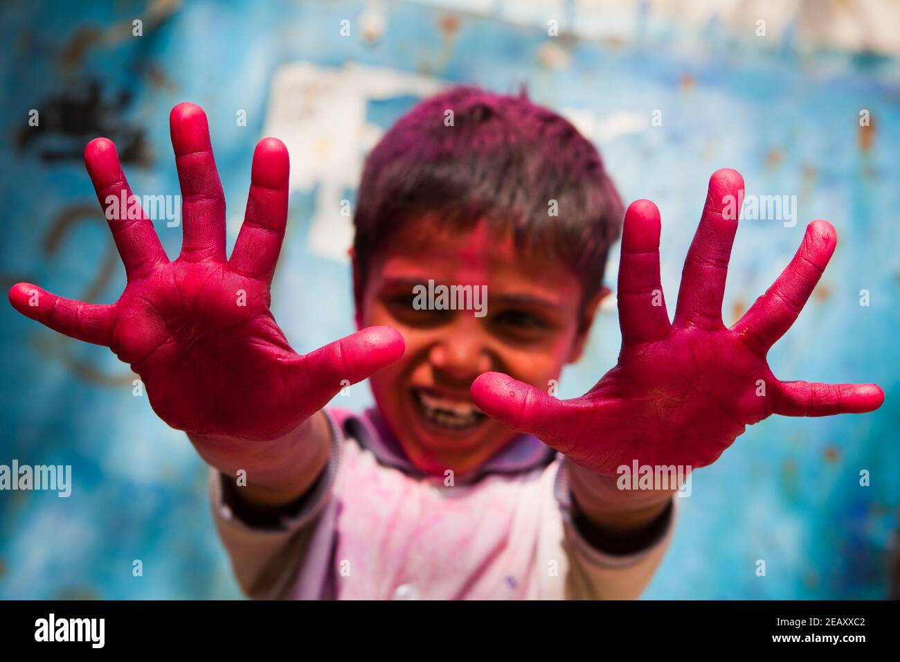 Child Playing Holi, Delhi, India Stock Photo - Alamy