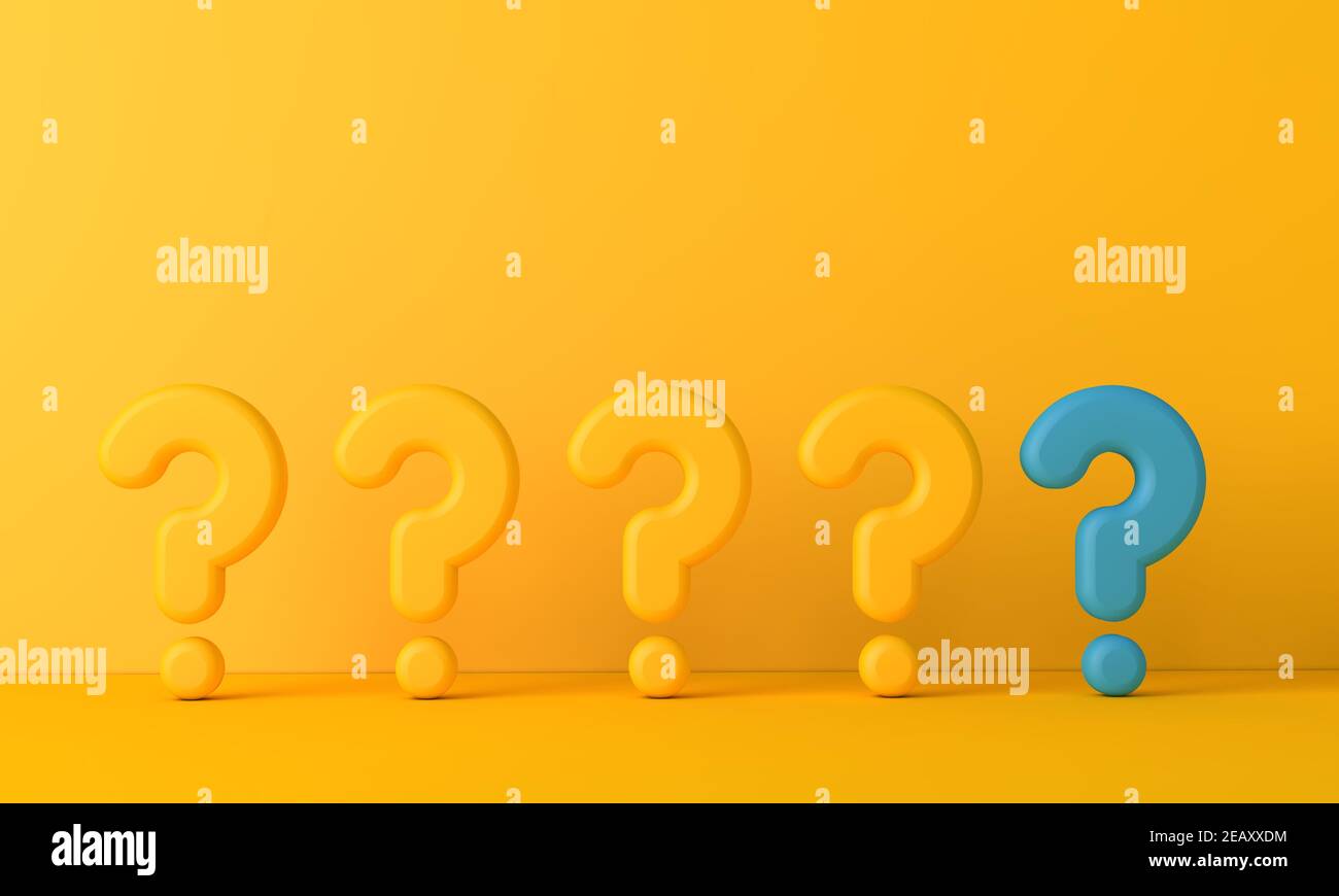 Question mark sign standing out from the crowd. 3D Rendering Stock ...