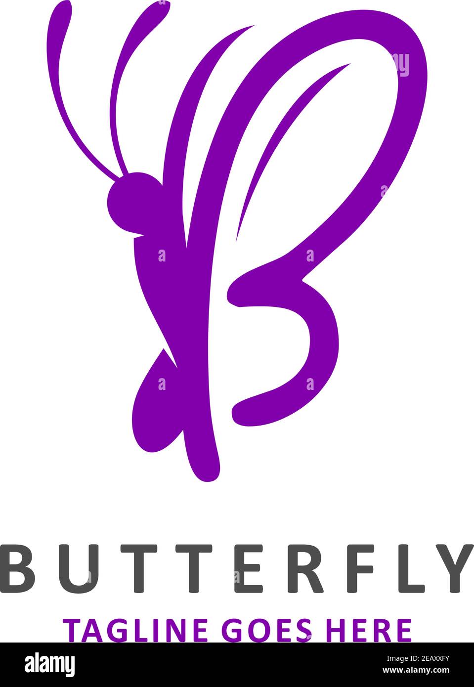 initial logo B butterfly your company Stock Vector Image & Art - Alamy