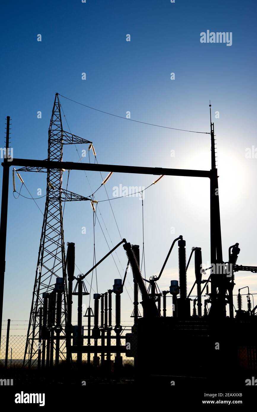 Substation silhouette hi-res stock photography and images - Alamy