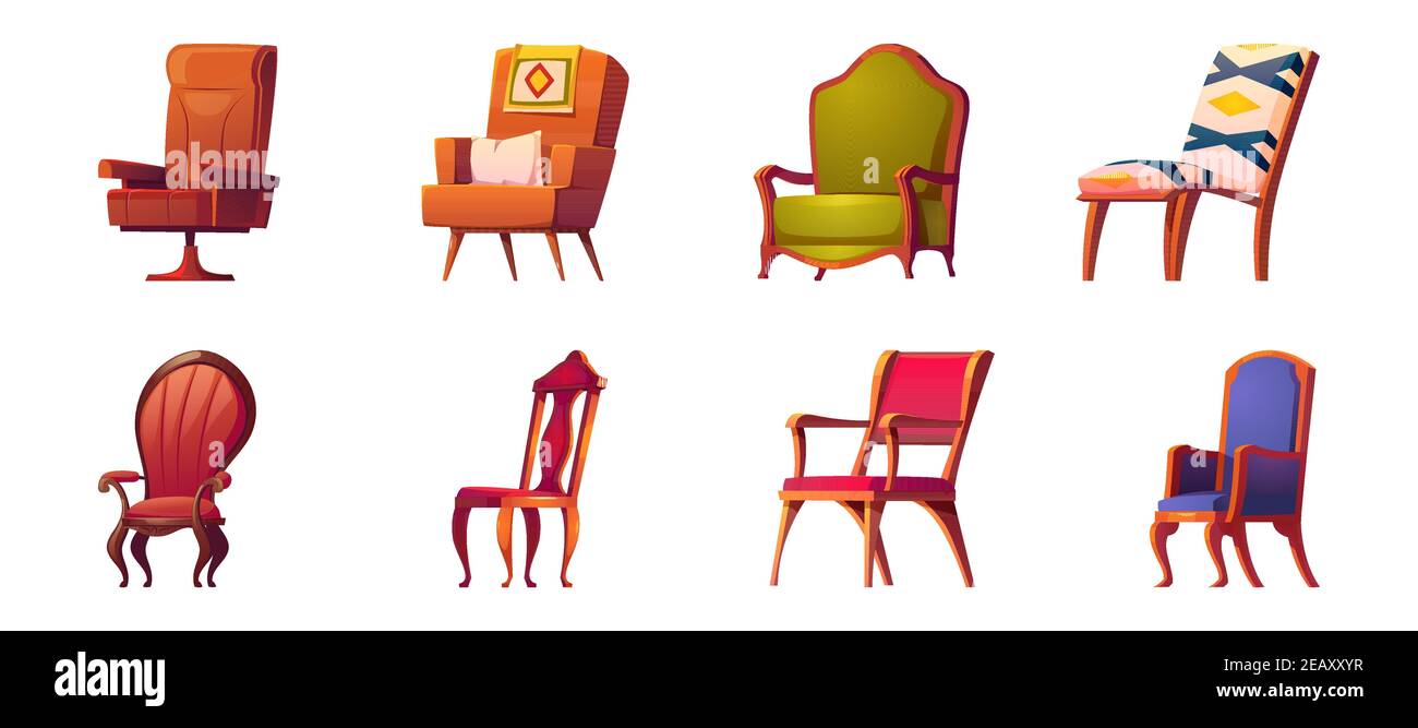 Armchairs for office and home interior isolated on white background ...