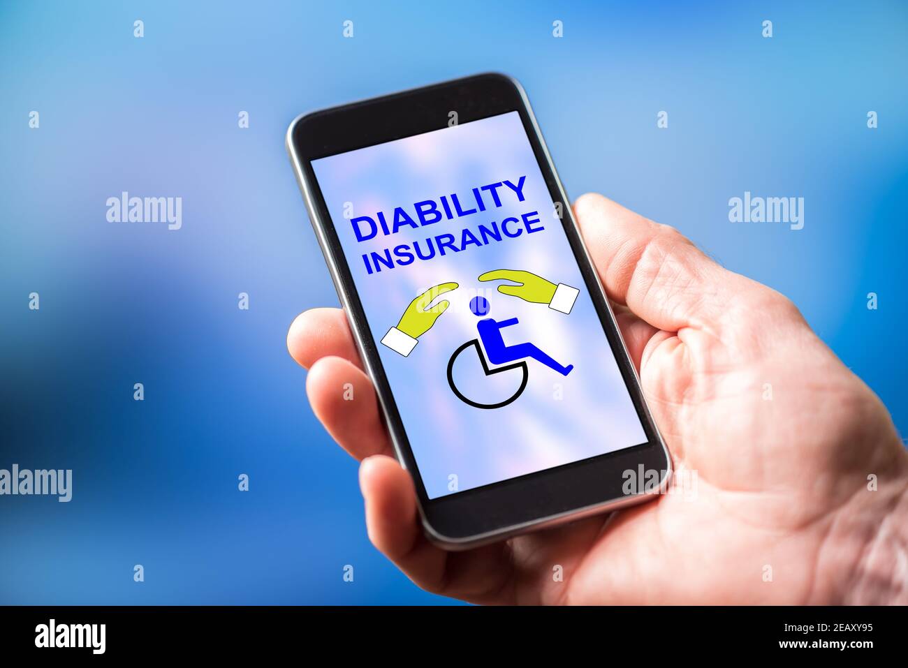 Smartphone screen displaying a disability insurance concept Stock Photo ...