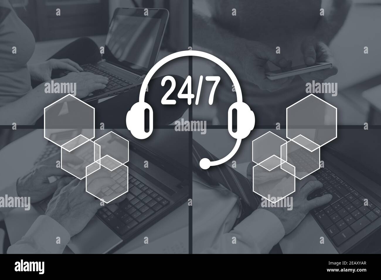 Service concept illustrated by pictures on background Stock Photo - Alamy