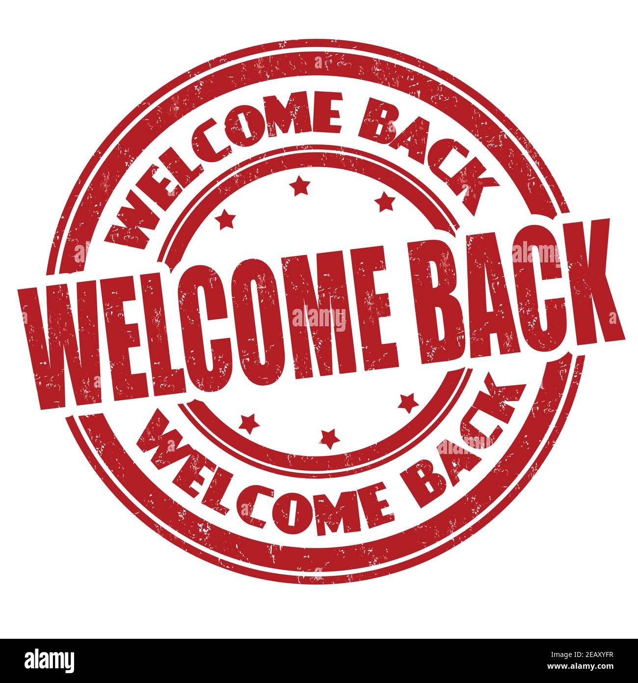 Welcome back grunge rubber stamp on white background, vector ...