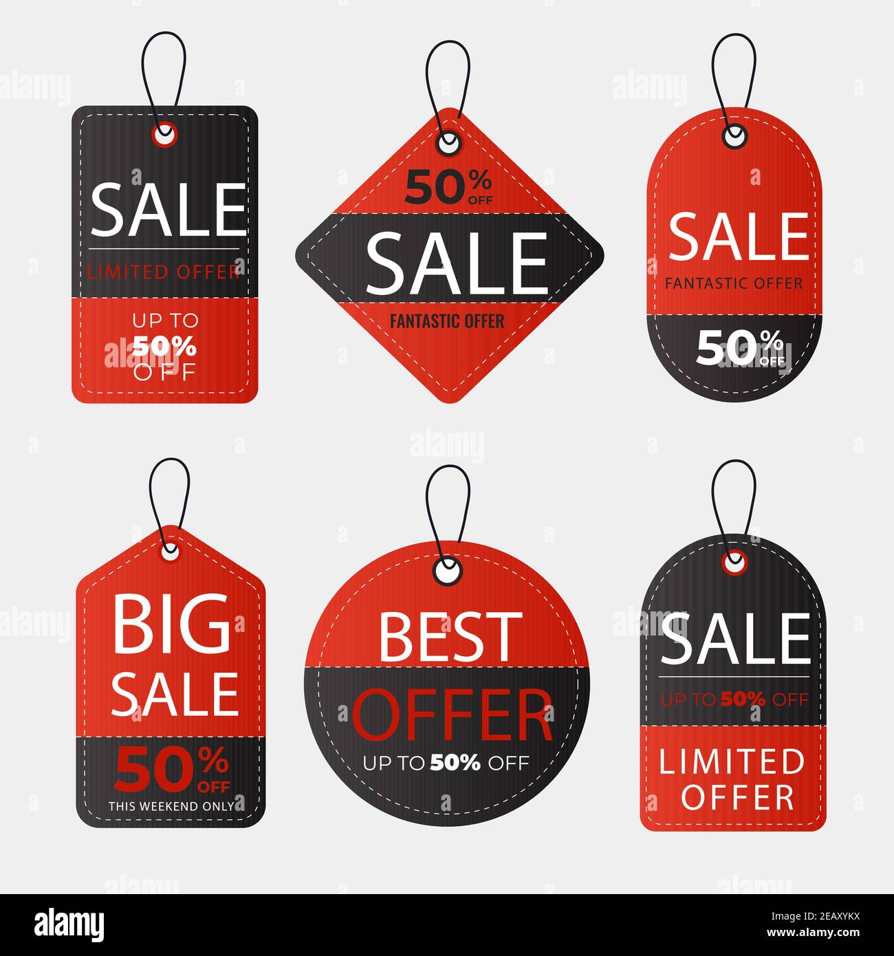 Pack of flat design sales tags Vector illustration Stock Vector Image ...
