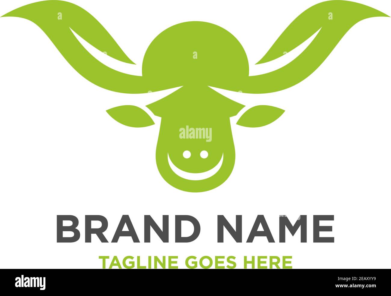 cow head leaf logo your company Stock Vector Image & Art - Alamy