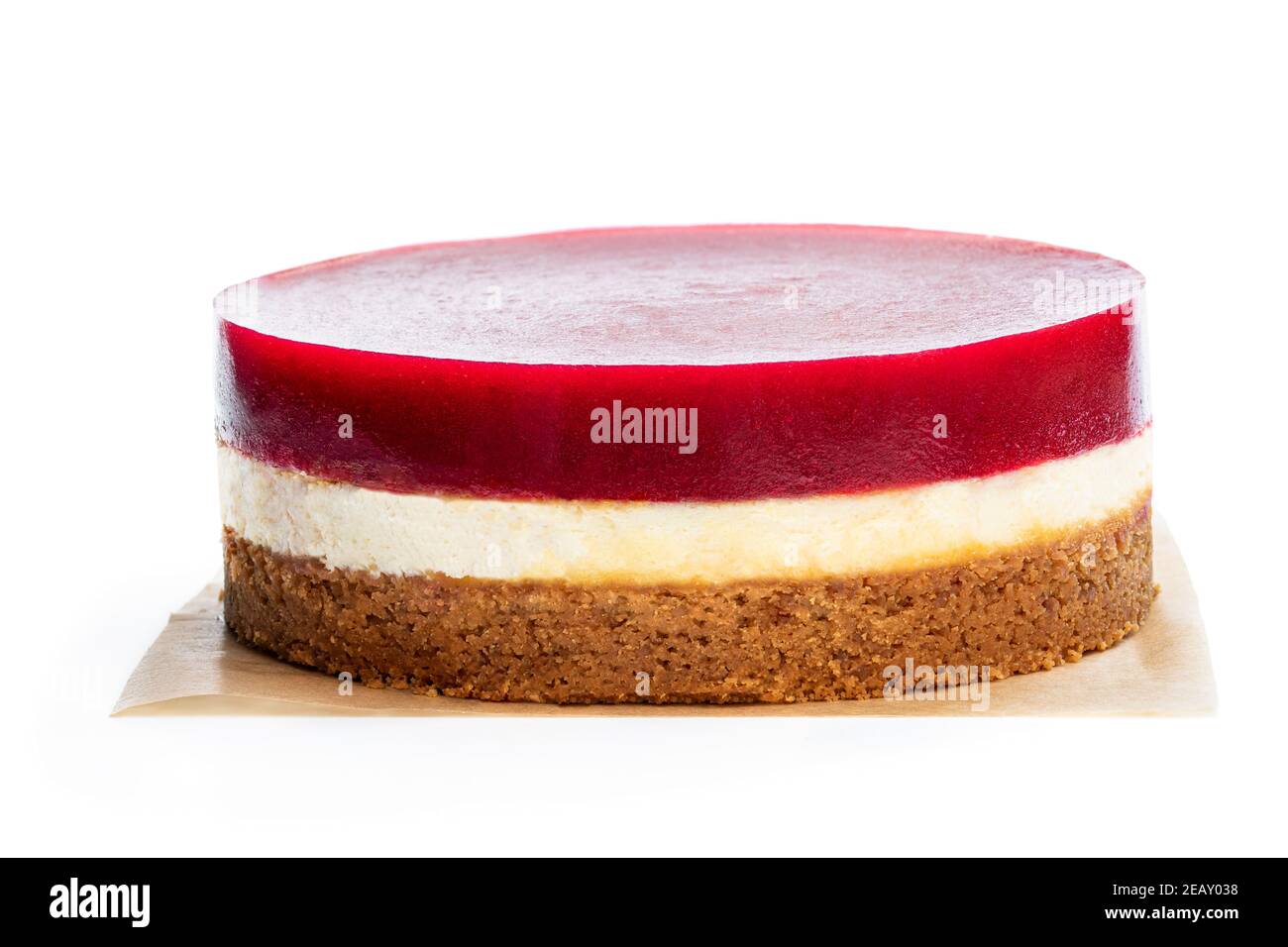 Raspberry layered cheese cake Cut Out Stock Images & Pictures - Alamy