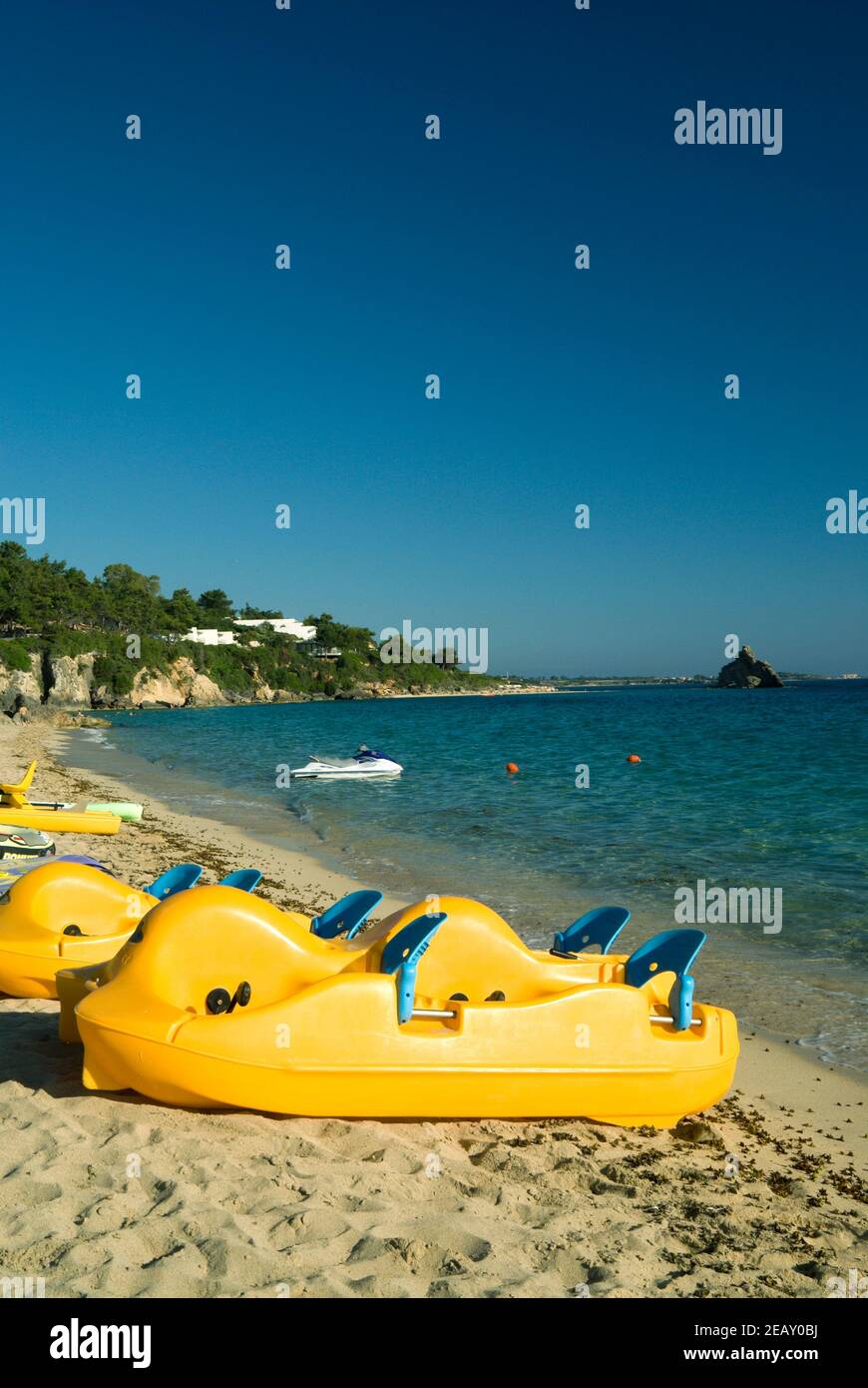 Pedalos on Makri Yalos Beach, Lassi, Argostoli, kefalonia, Ionian ...
