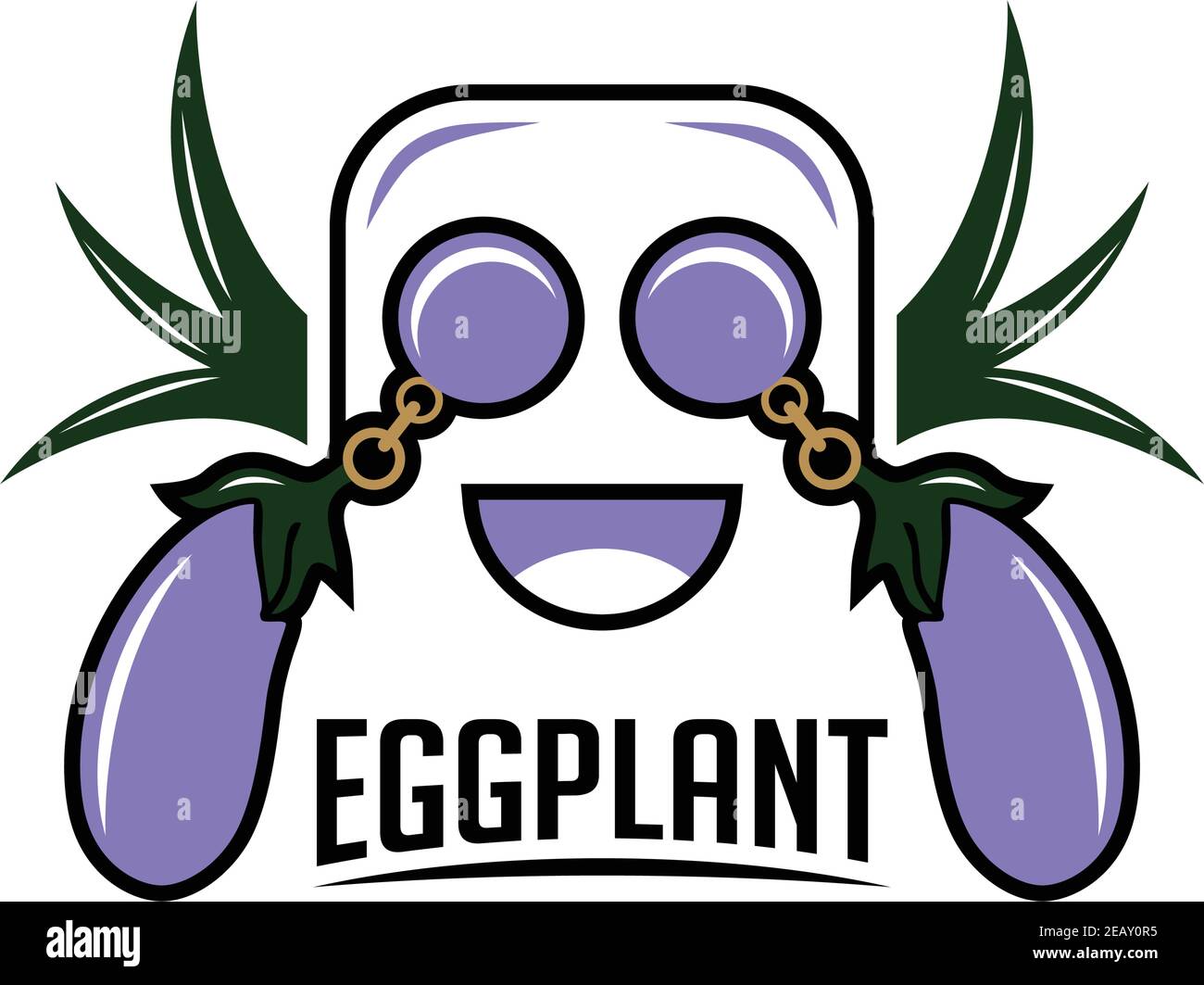 Funny eggplant mascot design Cut Out Stock Images & Pictures - Alamy