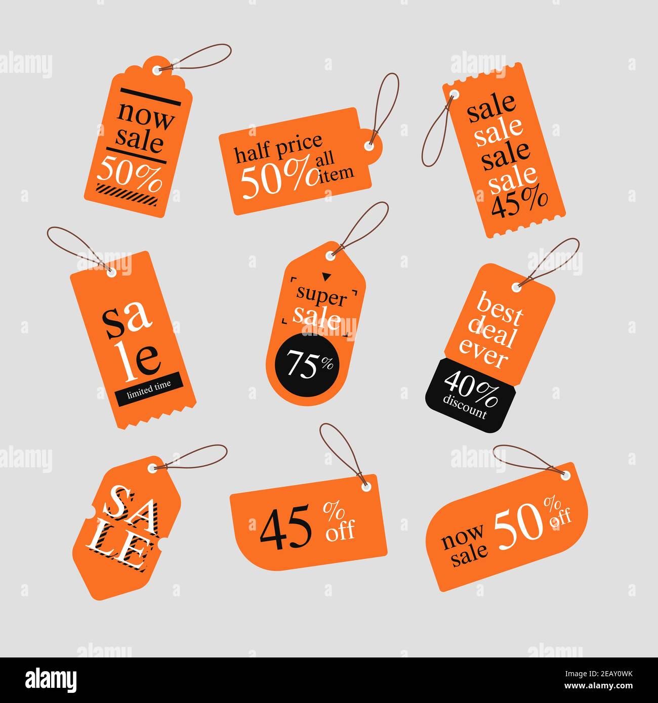 Collection of flat design sales tags Vector illustration Stock Vector ...
