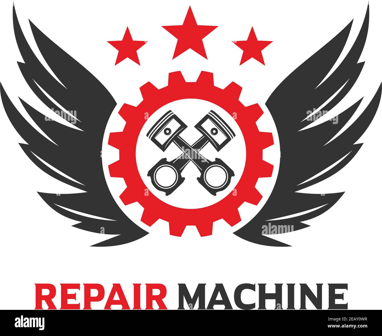 Biker emblem piston Stock Vector Images - Alamy