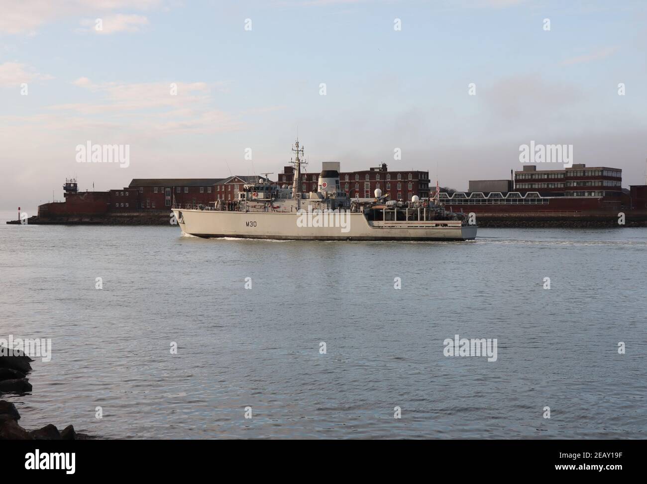 The Royal Navy HUNT class Mine Counter Measures Vessel HMS LEDBURY (M30 ...