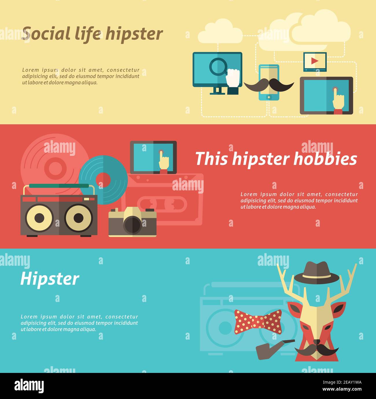 Hipster Banner Vector