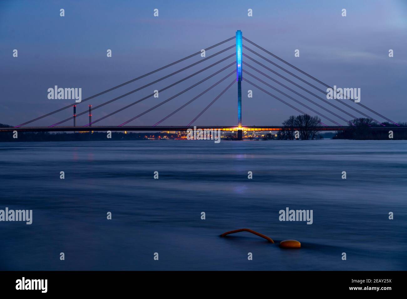 The Rhine bridge in Wesel, Lower Rhine bridge, road bridge of the ...