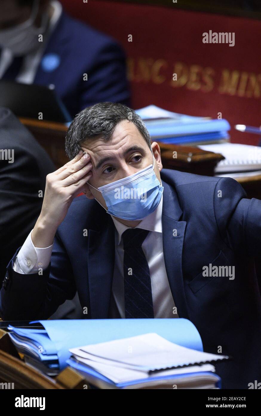 French Interior Minister Gerald Darmanin during the debates of the law ...
