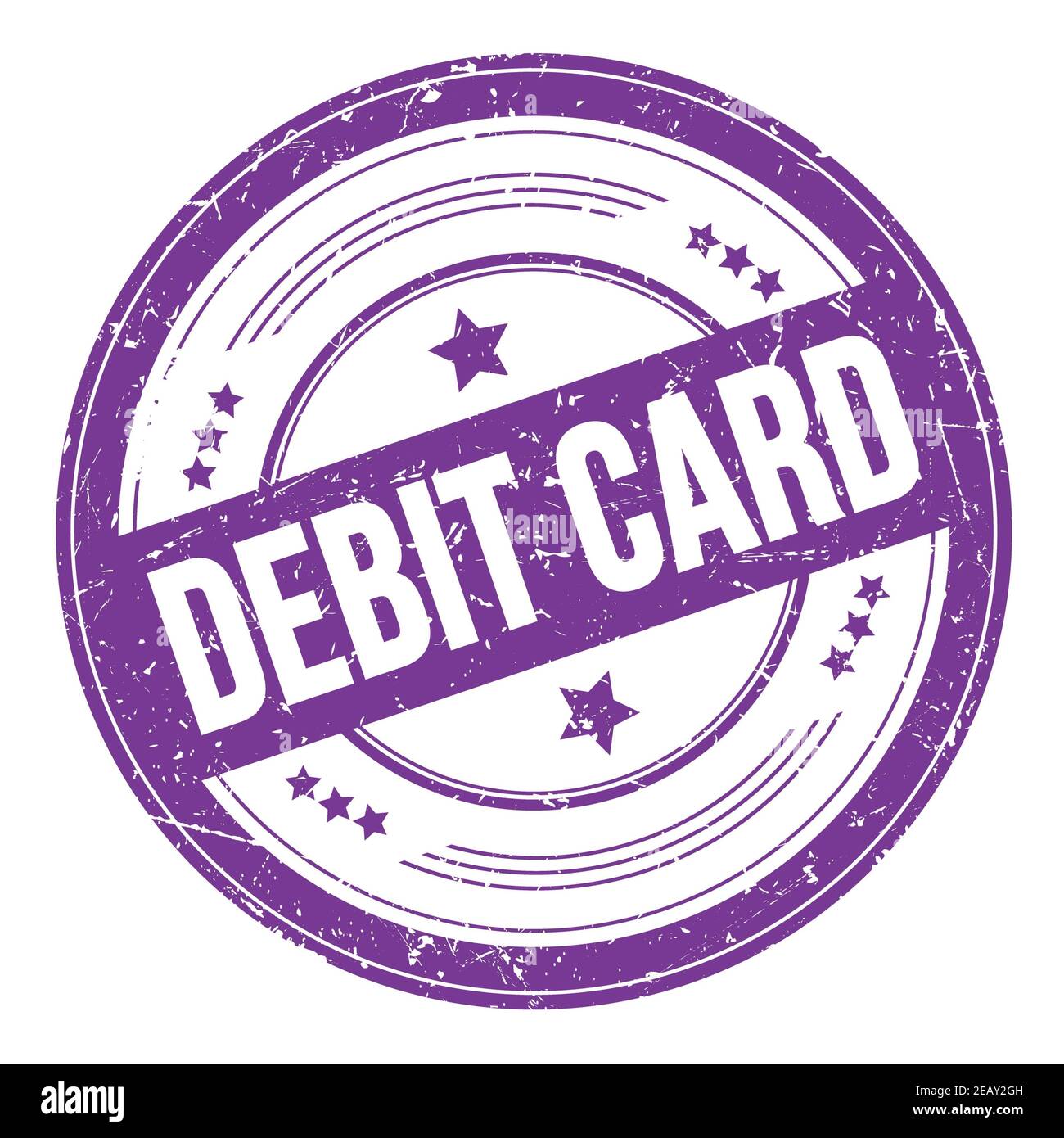 DEBIT CARD text on violet indigo round grungy texture stamp Stock Photo ...